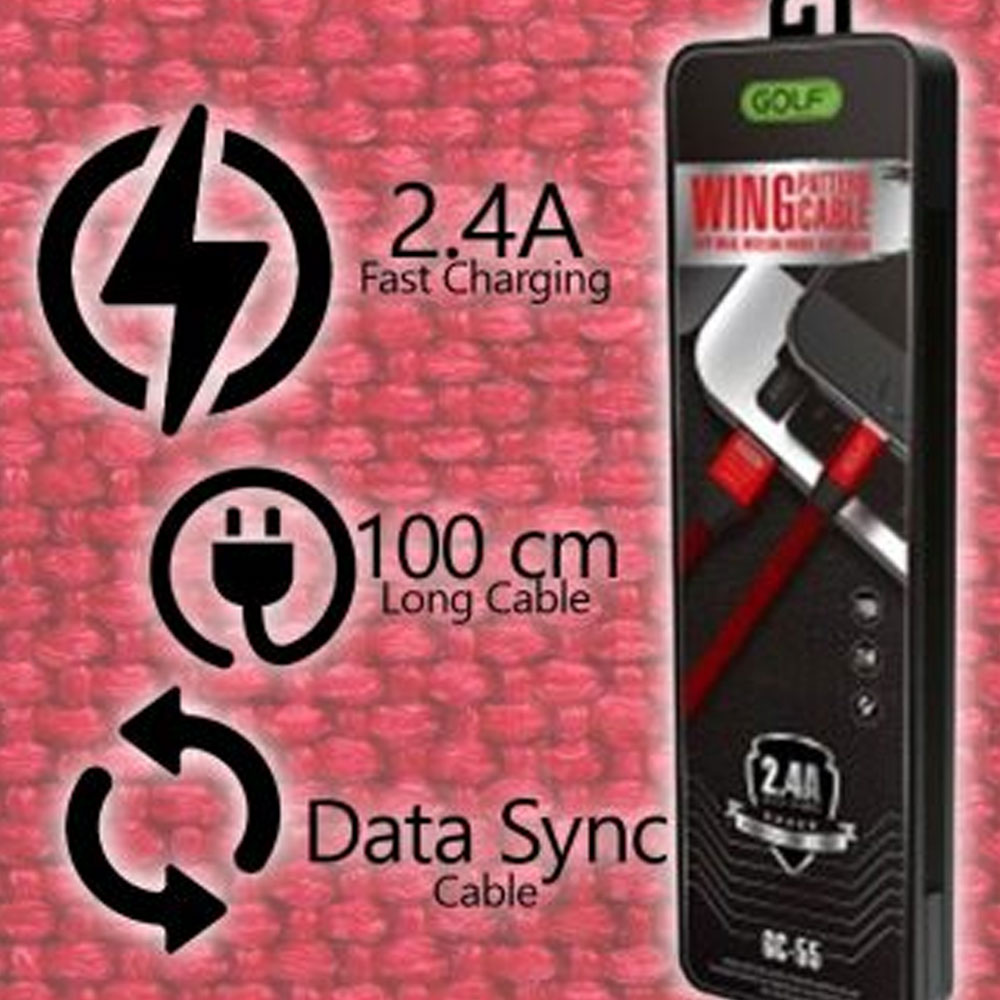 GOLF GC-55 Braided Lightning Charger And Data Cable | Memoxpress ...